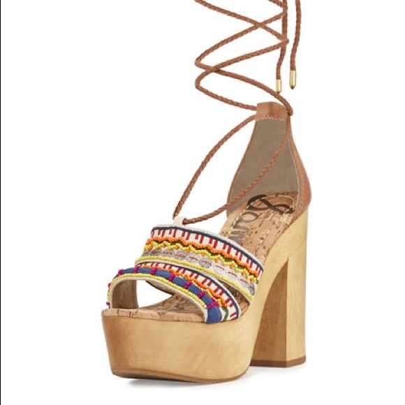 Sam Edelman | Shoes | Sam Edelman Mel Embroidered Wooden Platform ...